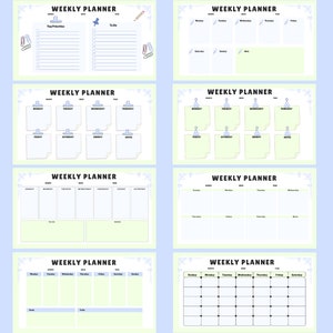 Weekly Planner Bundle Editable Template 32 Pages - Etsy