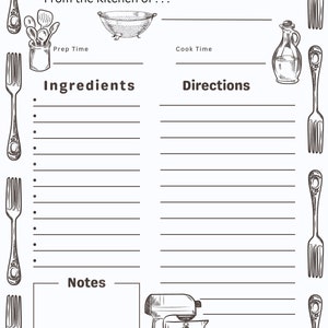 Assorted Recipe Cards Editable Template - Etsy