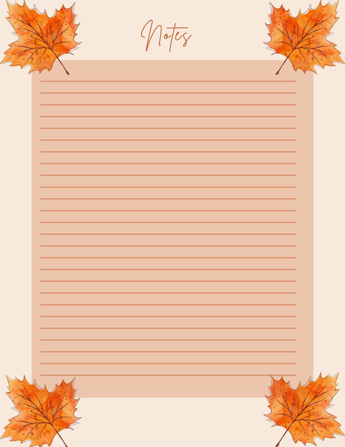 Set of 14 Fall Note Pages - Etsy