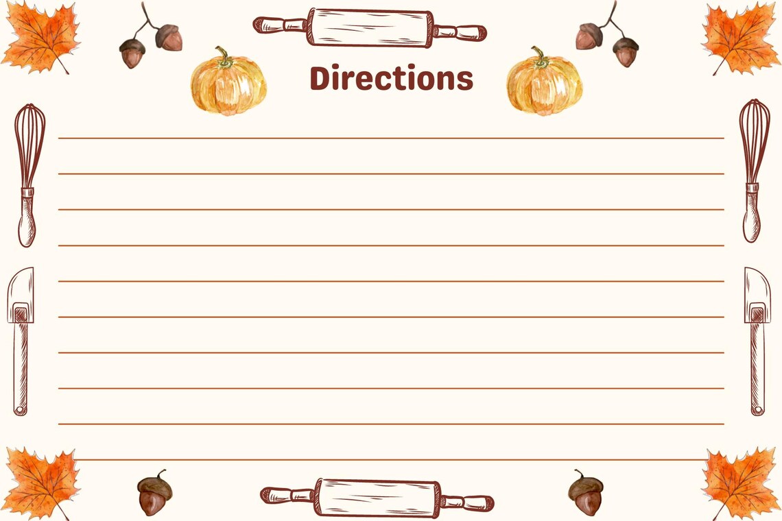 Assorted Fall Recipe Card Bundle - Etsy