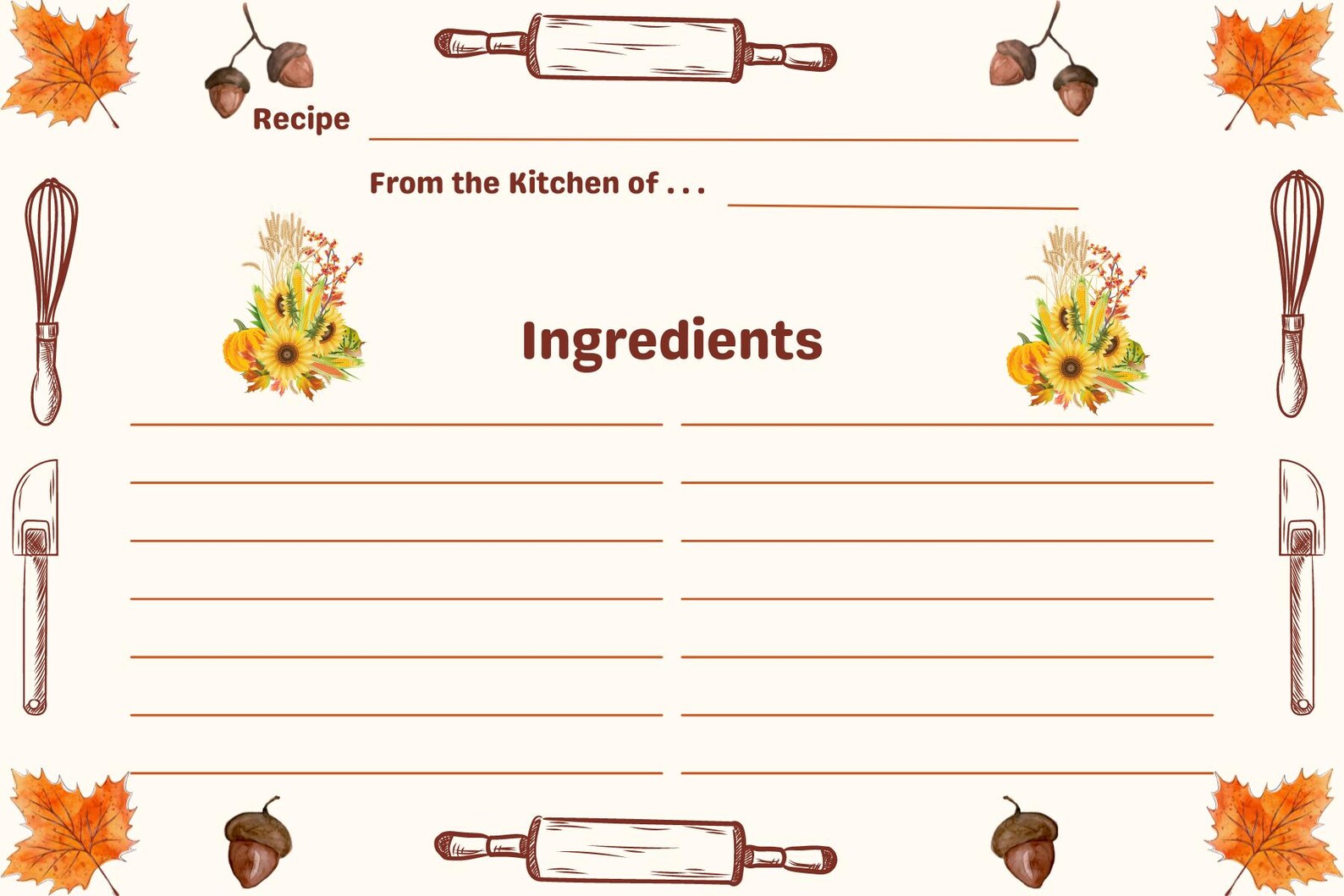 Assorted Fall Recipe Card Bundle - Etsy