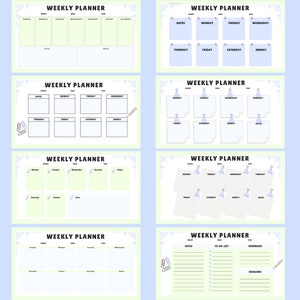 Weekly Planner Bundle Editable Template 32 Pages - Etsy