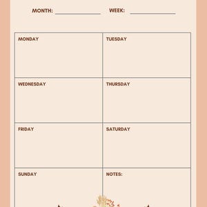 Fall Monthly, Weekly, Daily Planner and Note Pages - Etsy