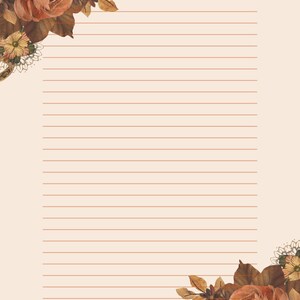 Set of 14 Floral Fall Note Pages - Etsy