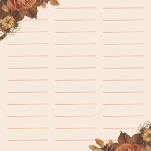 Set of 14 Floral Fall Note Pages - Etsy