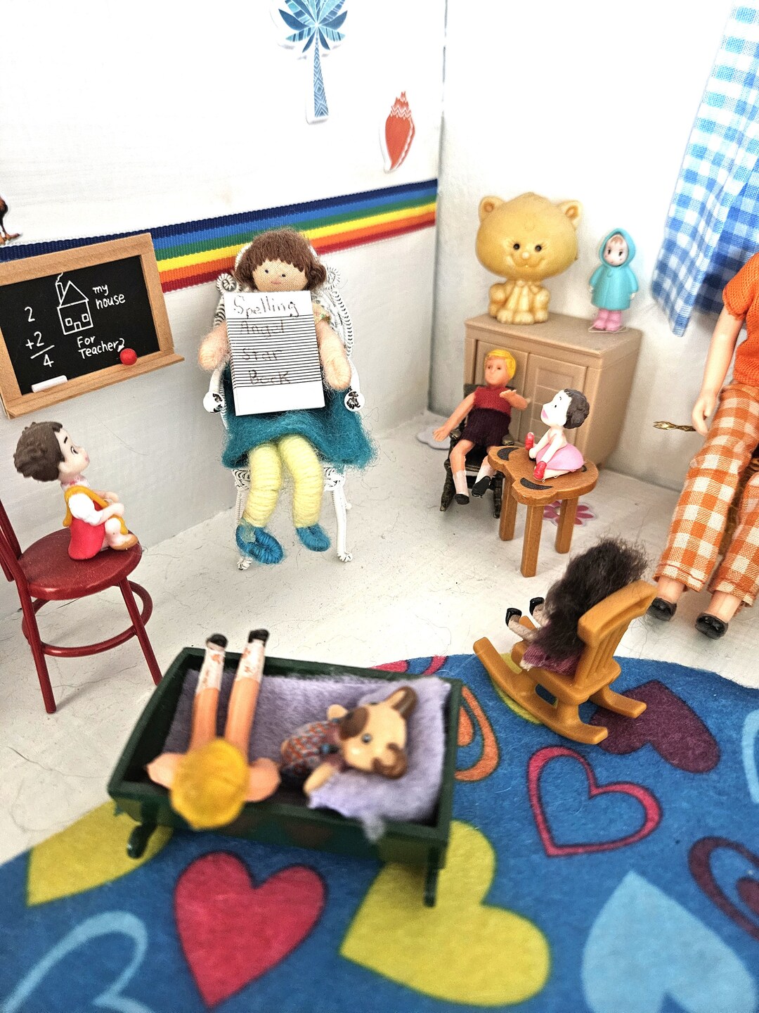 Young Girl's Bedroom, 1:12 Scale Bunk Beds, Mini Dollhouse, Small ...