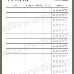 Reading Log Printable, Reading Tracker, Books to Read, Books I've Read ...