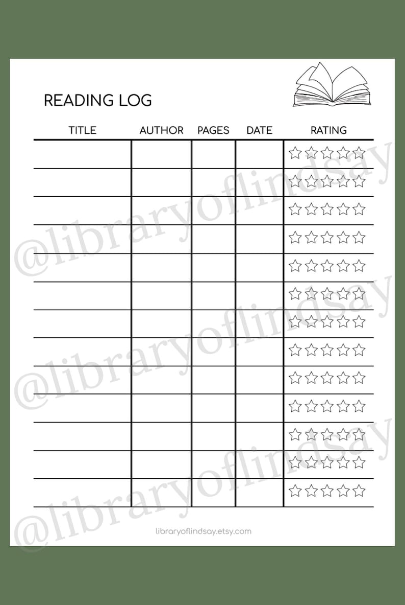 Reading Log Printable, Reading Tracker, Books to Read, Books I've Read ...
