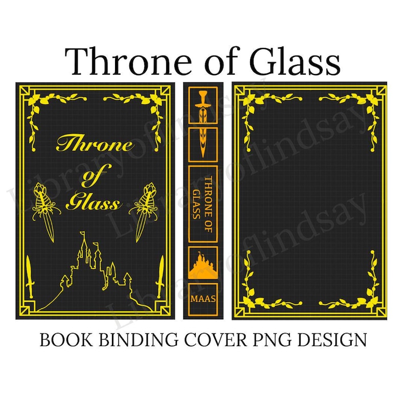 Throne of Glass Bookbinding Cover Design PNG Digital File, Throne of ...