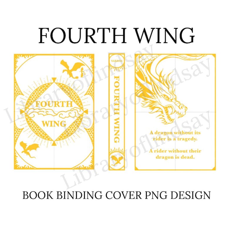 Fourth Wing Book Cover Design PNG File, Cover Art, Vinyl Design, Book ...