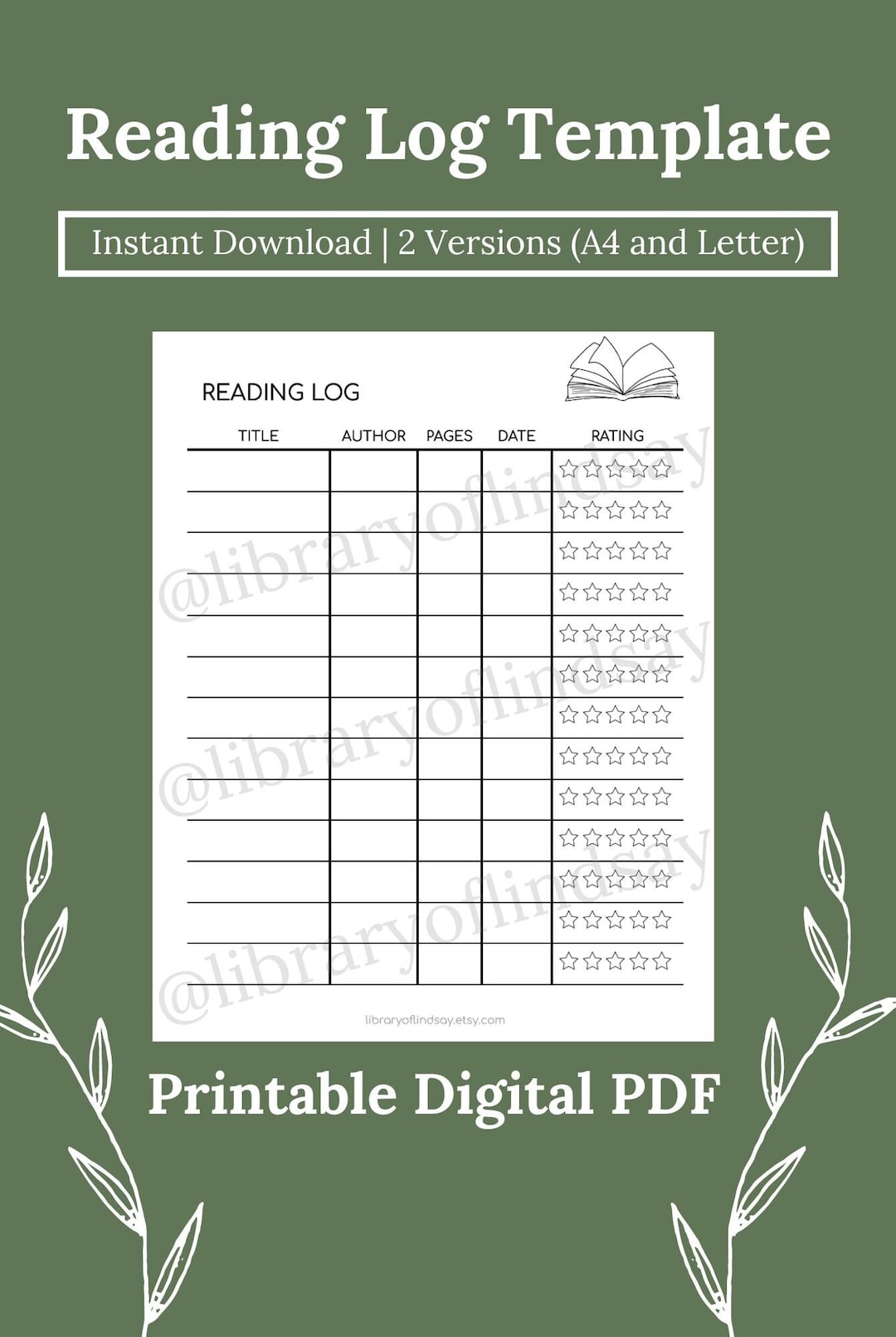 Reading Log Printable, Reading Tracker, Books to Read, Books I've Read ...
