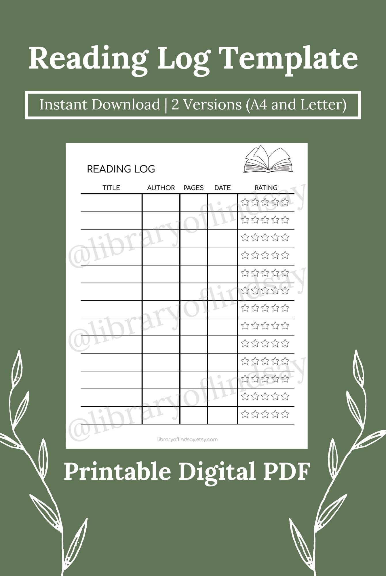 Reading Log Printable, Reading Tracker, Books to Read, Books I've Read ...