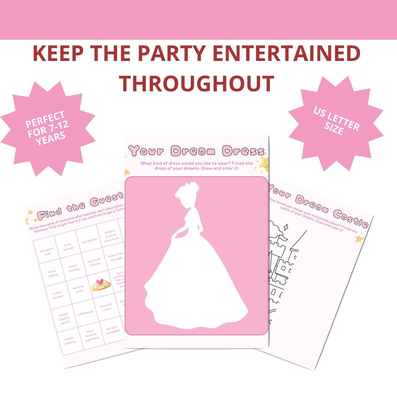 Pink Princess Birthday Party Games Bundle (digital Download) - Etsy