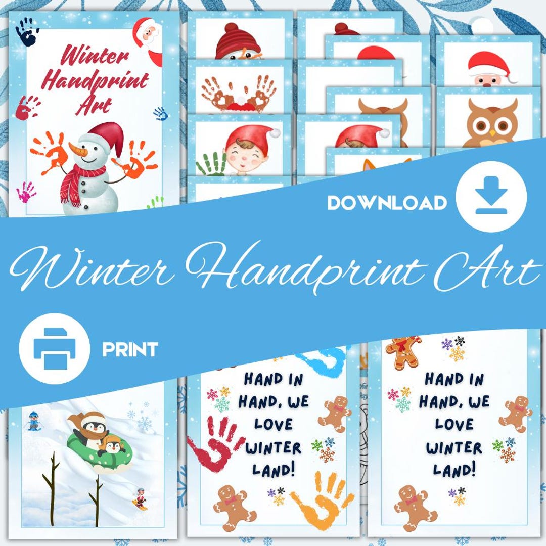 Winter Handprint Art Kit for Kids Fun DIY Craft Set for Holidays ...