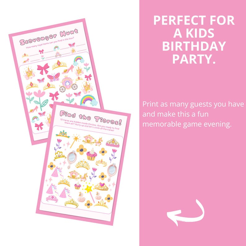 Pink Princess Birthday Party Games Bundle (digital Download) - Etsy