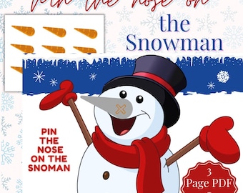 Pin the Nose on the Snowman, Christmas Games, Christmas Party Game ...