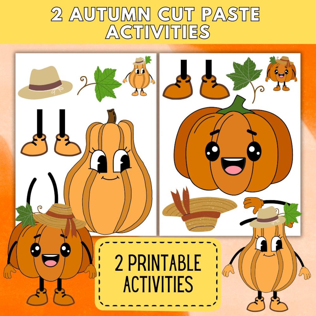 Build a Pumpkin: Fall Based Cut Paste Glue Activity to Increase Fine ...