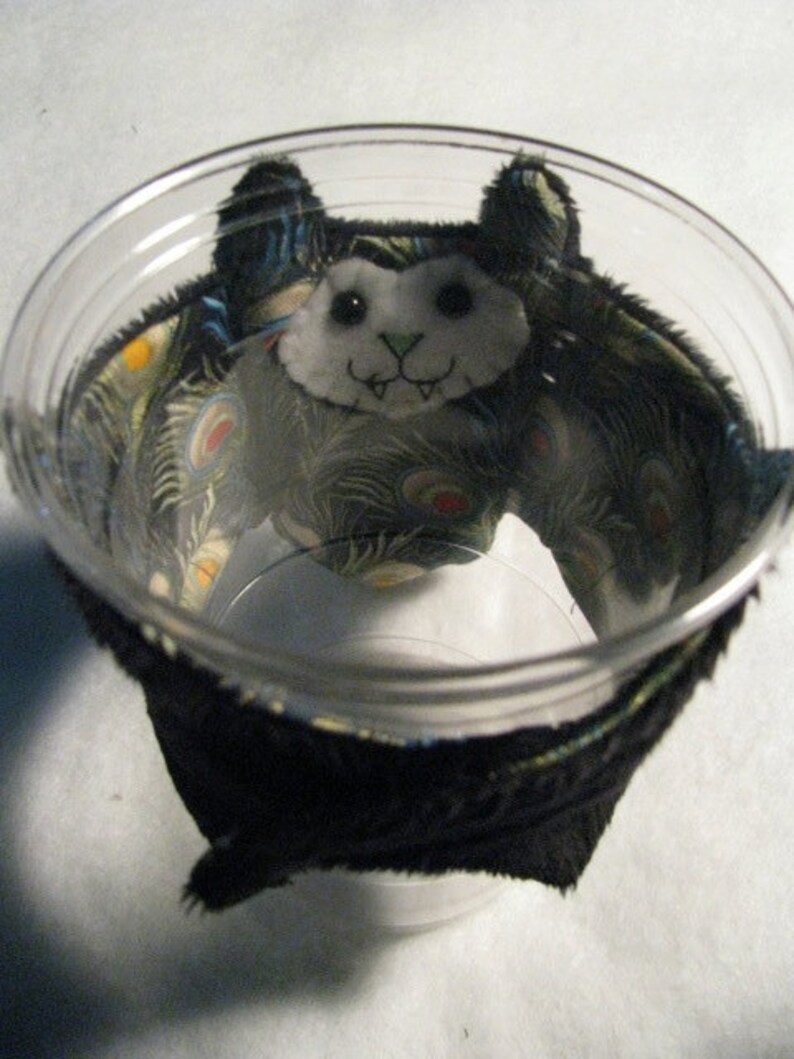 Peacock Feather Bat Green Nose and Black Fur Bat Stuffed - Etsy