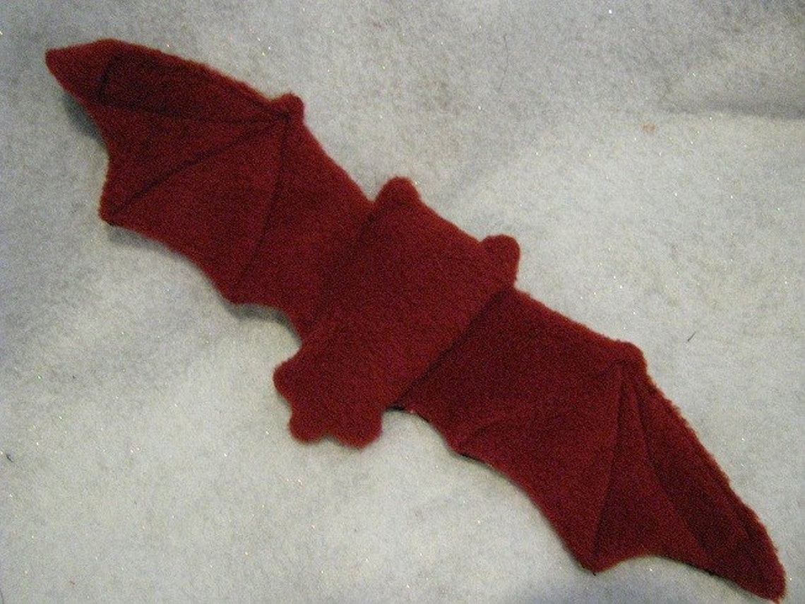 Red Paw Prints Bat With Button Eyes Toy Stuffed Animal Cup - Etsy