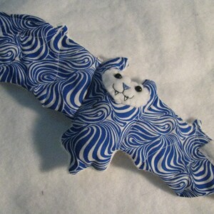 Blue Optical Illusions Bat Stuffed Animal, Cup Sleeve, Coffee Cozy - Etsy