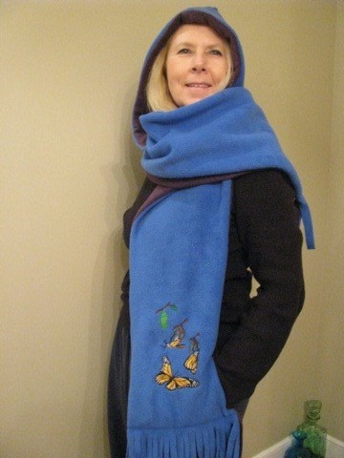 Monarch Butterfly Metamorphoses Hooded Scarf With Pockets | Etsy