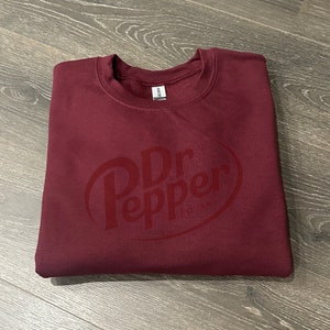 Dr. Pepper Sweatshirt, Maroon HTV Vinyl, Gildan Unisex Crewneck - Etsy