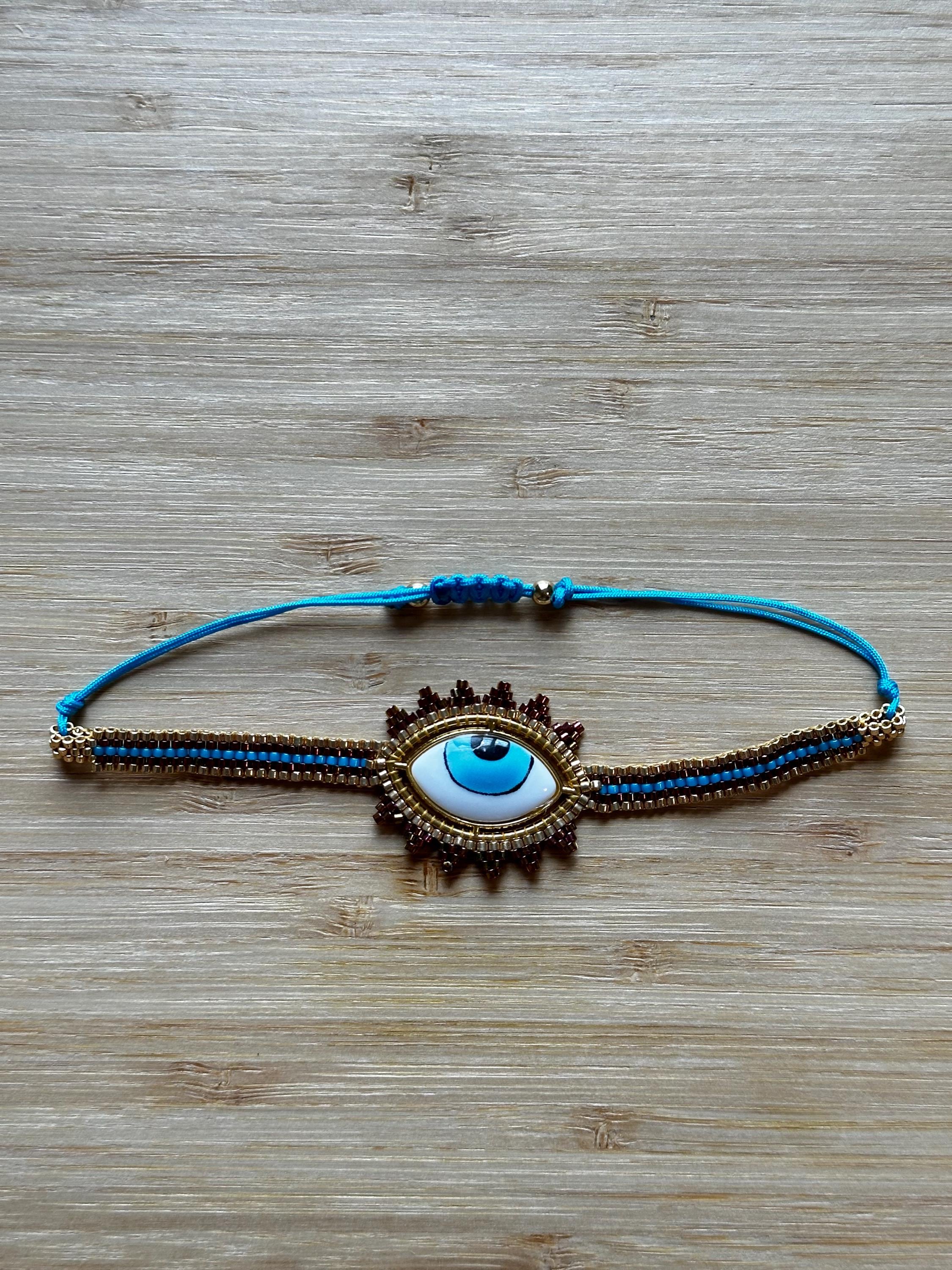 Evil Eyes Bracelet, Lucky Evil Eyes Bracelet, Miyuki Turskish Eyes ...