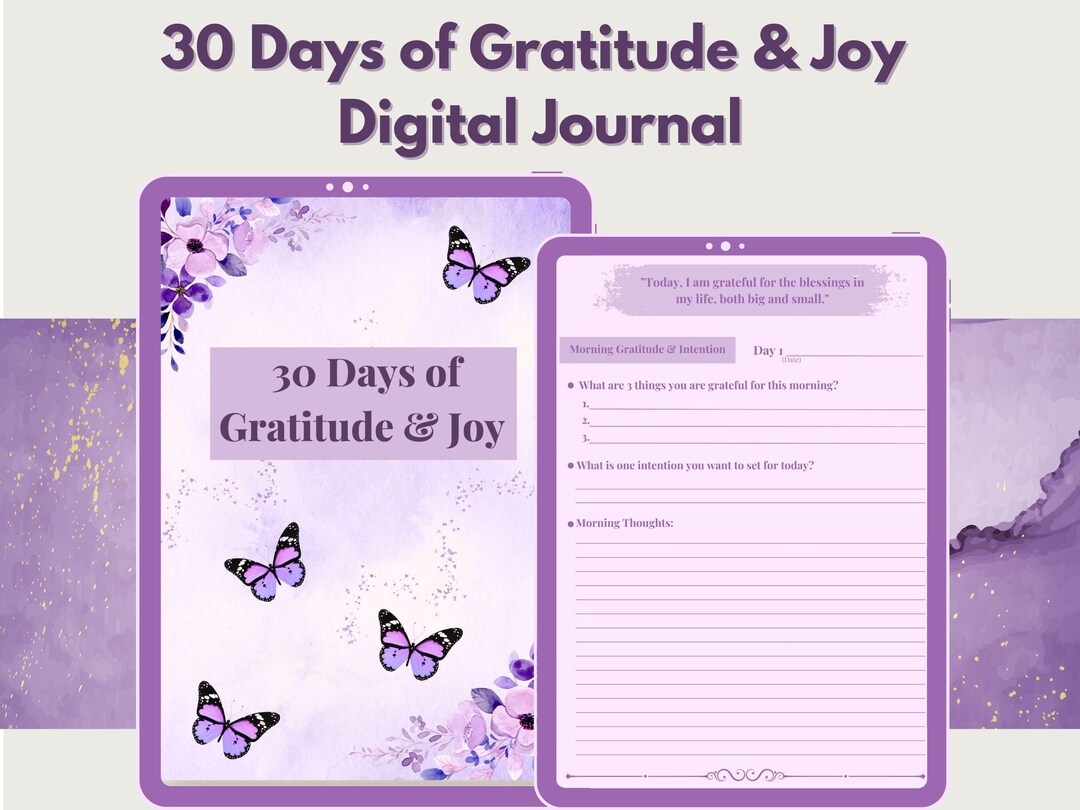 30 Days of Gratitude & Joy Digital Journal Daily Reflection Guided ...