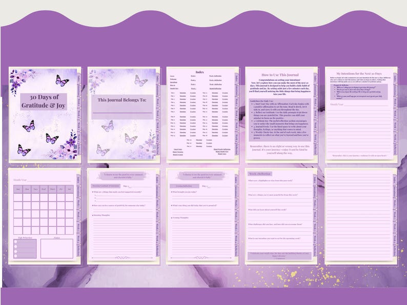 30 Days of Gratitude & Joy Digital Journal Daily Reflection Guided ...