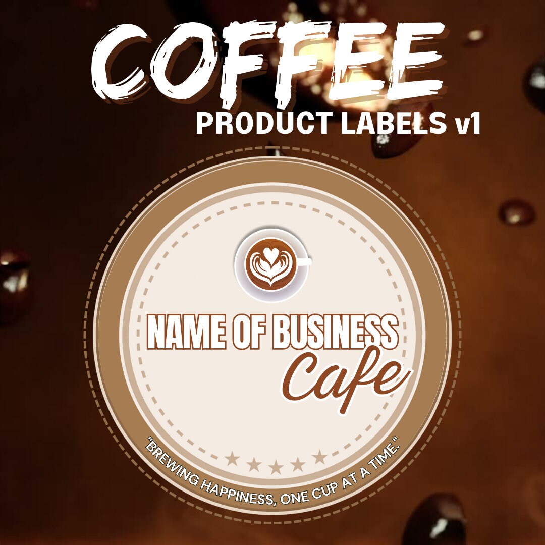 Coffee Labels Template Canva Coffee Label Stickers Printable Custom ...