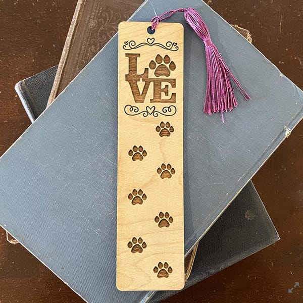 Paw Print Bookmark - Etsy