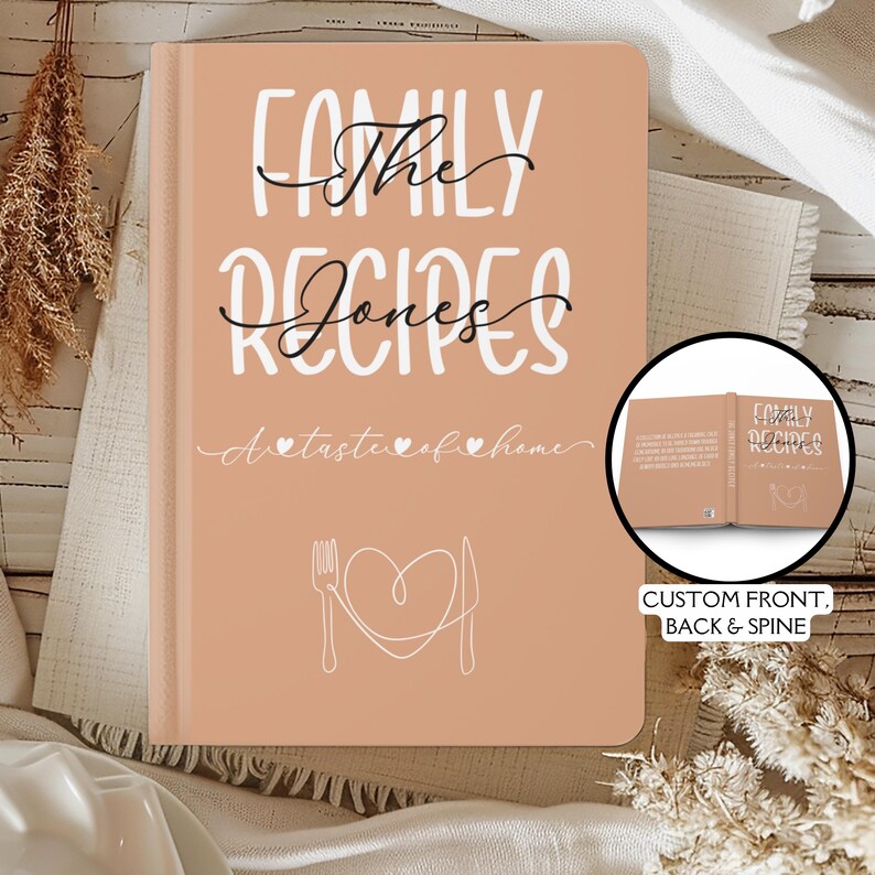 Personalized Family Recipe Book, Custom Cookbook Name Recipe Book ...