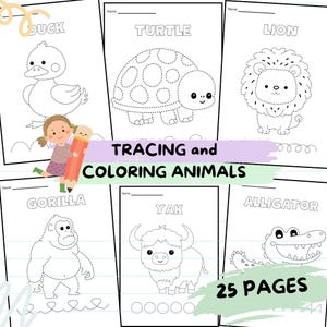 I Can Trace and Color Animals Printable Worksheet, Preschool Worksheets ...