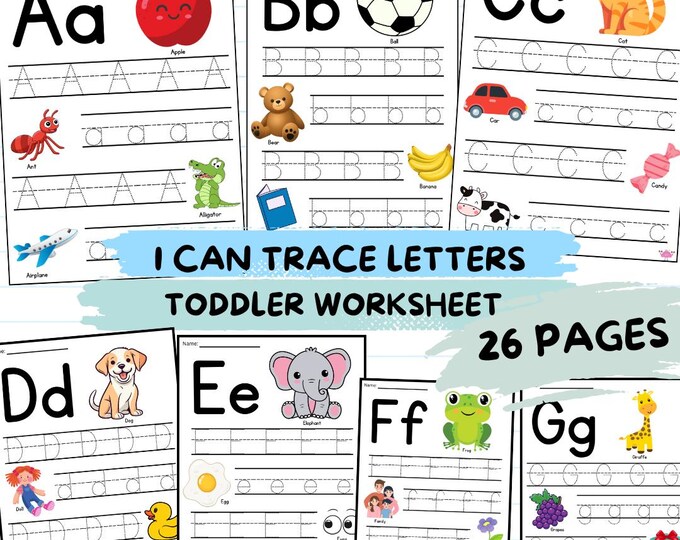 A to Z-26 Alphabet Worksheets, PDF - Etsy Canada