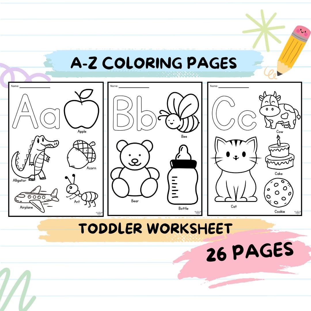 26 Alphabet Coloring Pages, Coloring Book, Preschool and Kindergarten ...