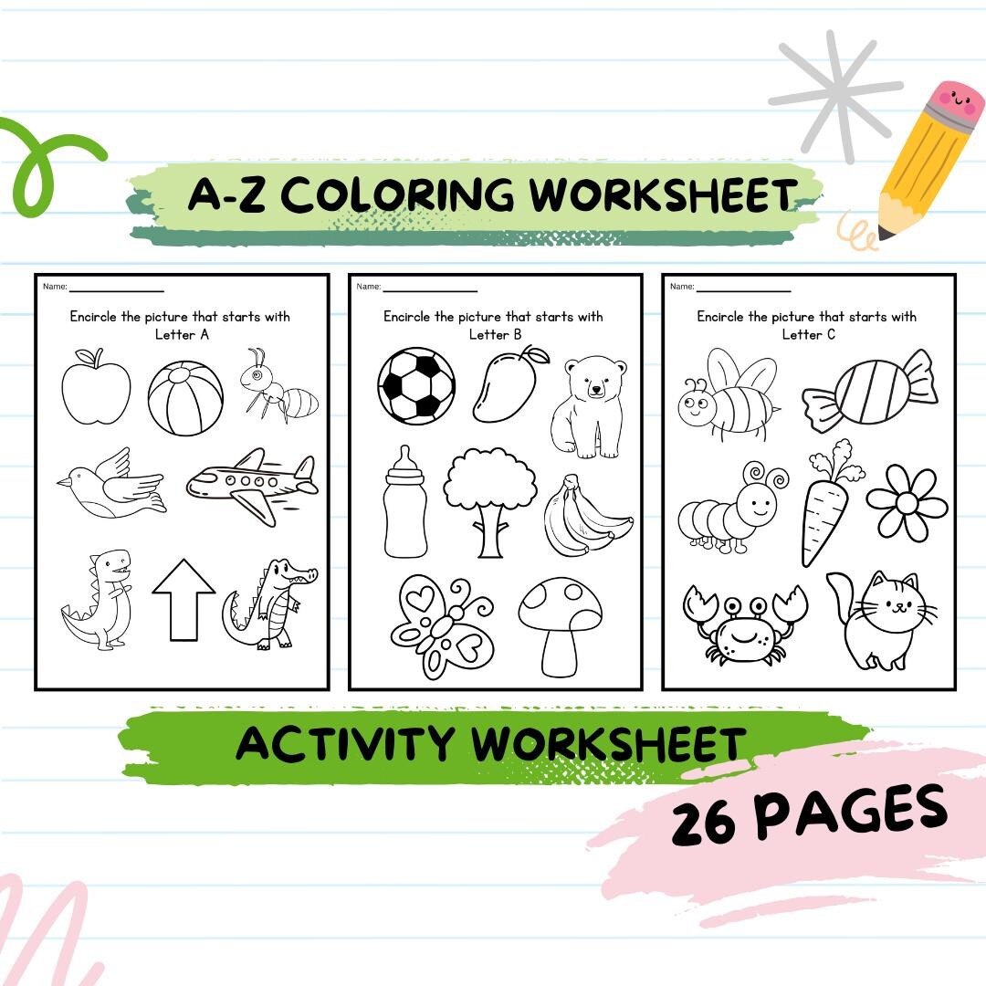 26 Printable Alphabet Coloring Pages Worksheets for Kids, Letter ...