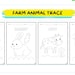 Farm Animals Coloring Pages, Color and Trace, Farm Animal Trace, Farm ...