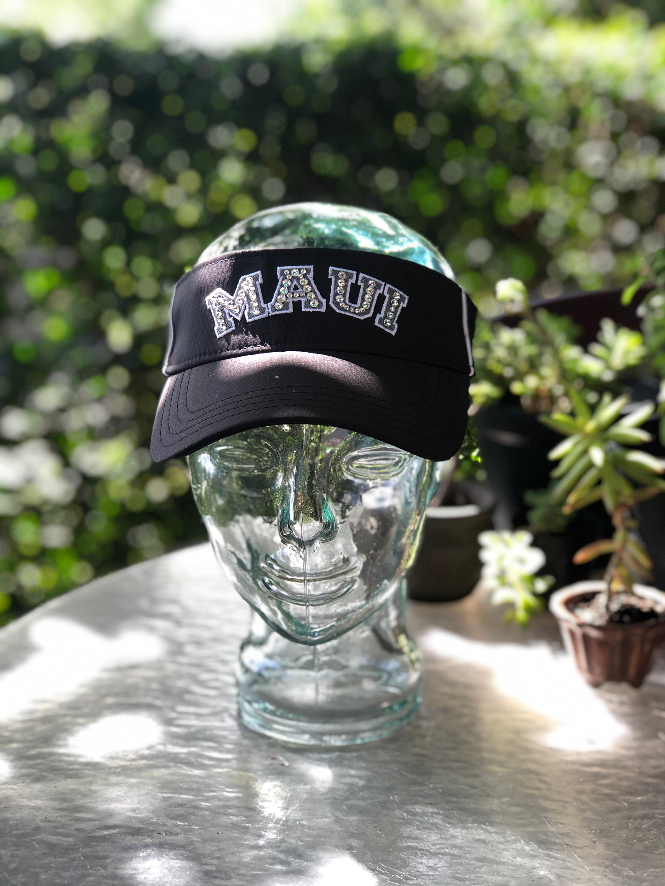 Black Maui-inspired, Maui-blinged Visor With Swarovski Crystals - Etsy