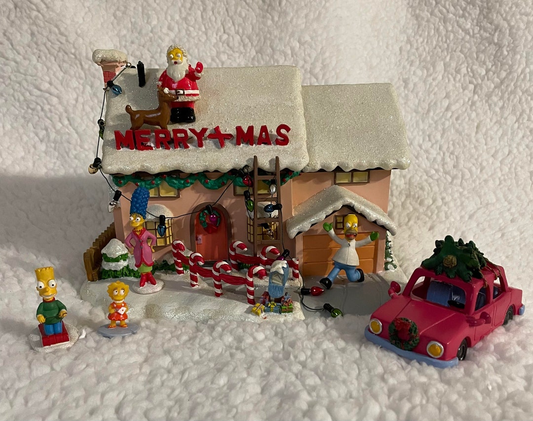 Simpsons Christmas Village House (vintage Light-up Collectible Figurine ...