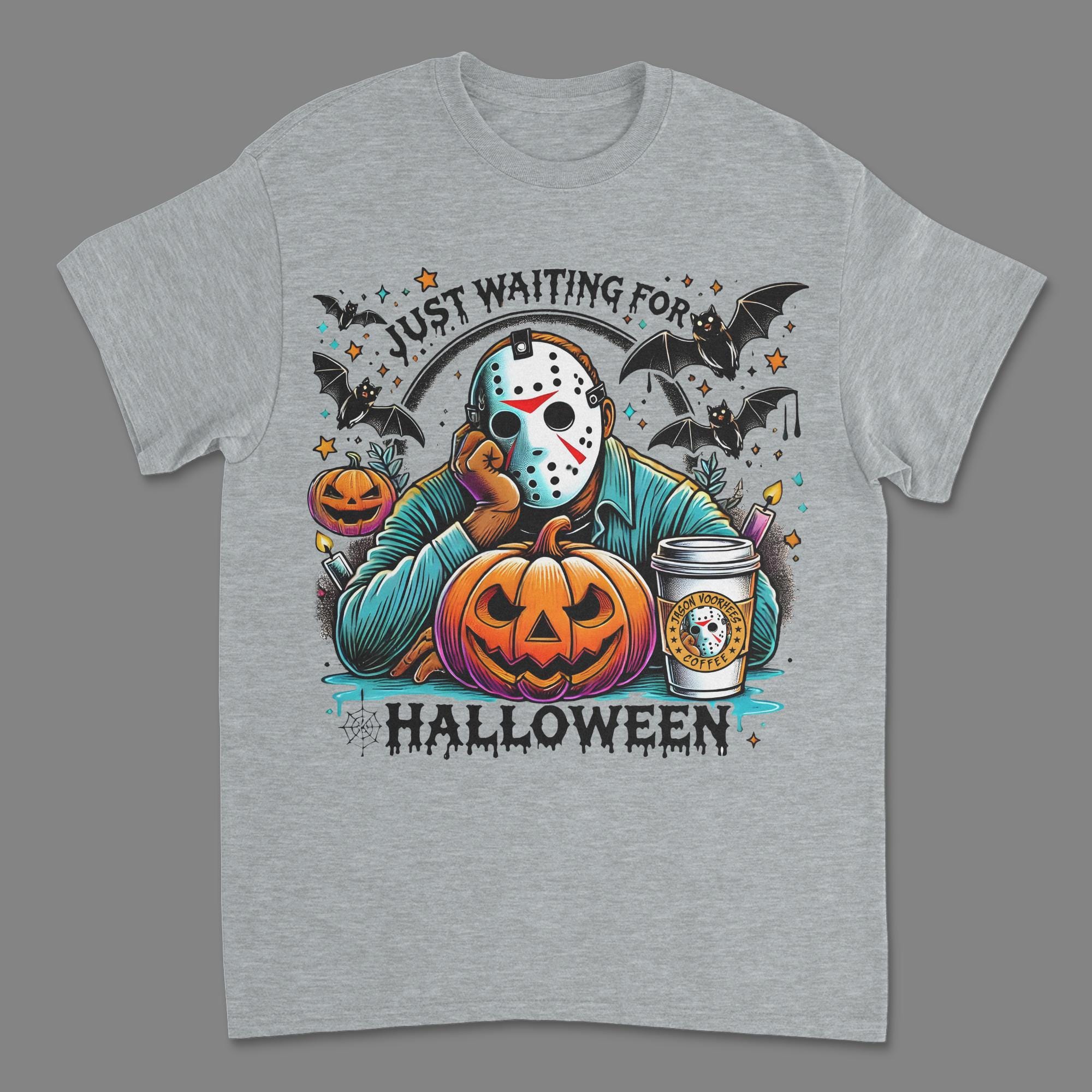 Jason Voorhees Just Waiting for Halloween, Halloween T-shirt, Iconic ...
