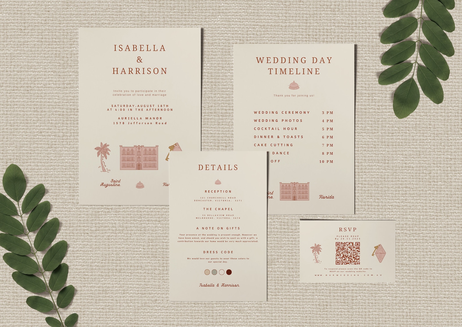Palm Tree Wedding Invitation, Printable, RSVP, Editable, Palm Beach ...