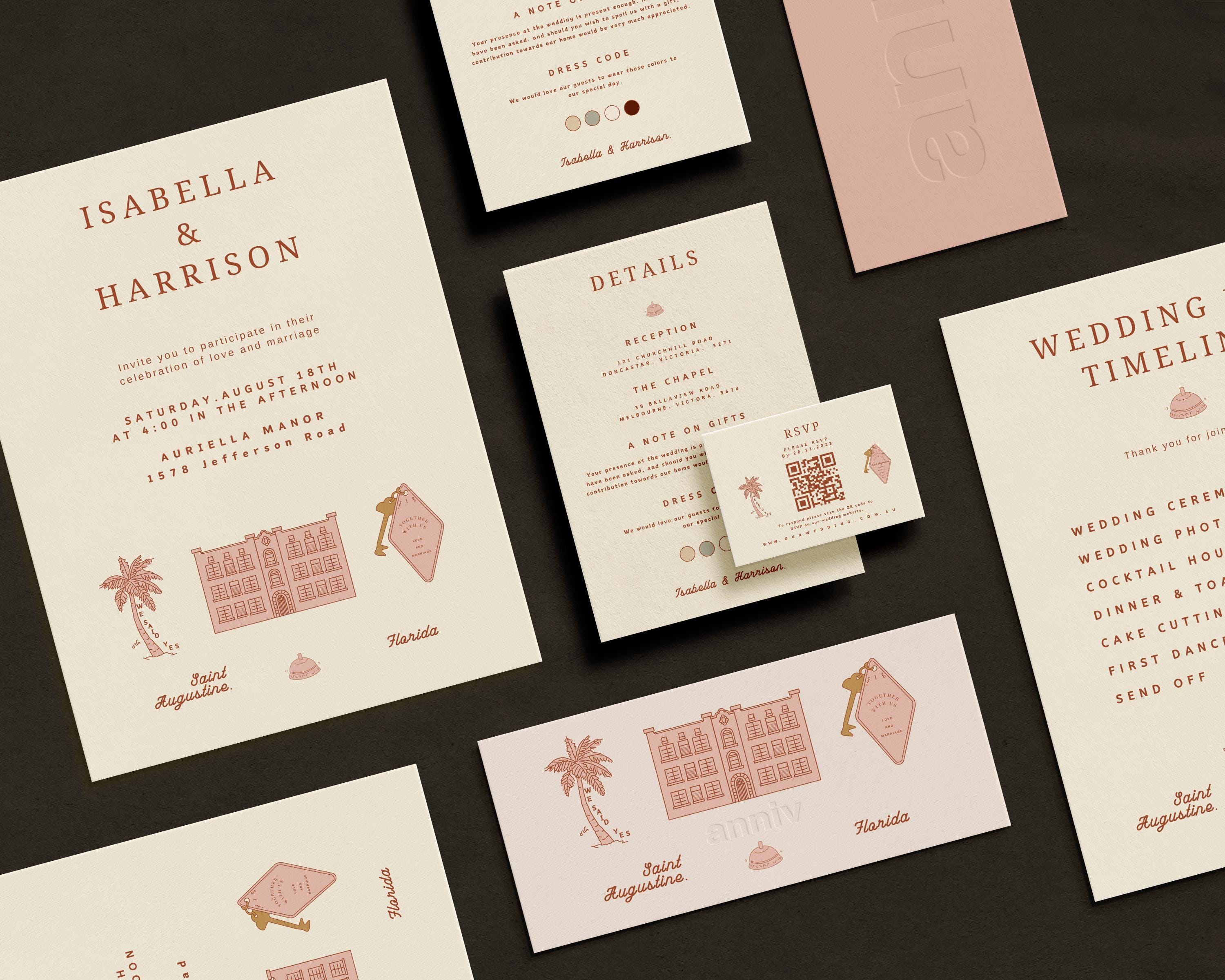 Palm Tree Wedding Invitation, Printable, RSVP, Editable, Palm Beach ...