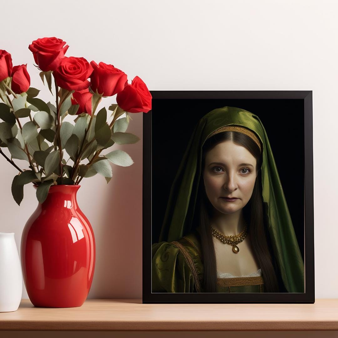 Vintage Style Renaissance Portrait Art, Printable Digital Art Print ...