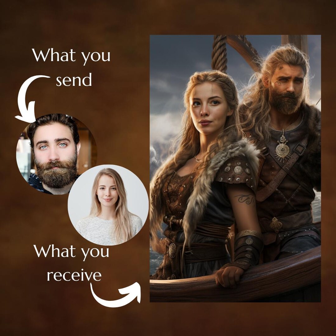 Viking Couple Print, Digital Art Download, Nordic Decor, Viking Gift ...