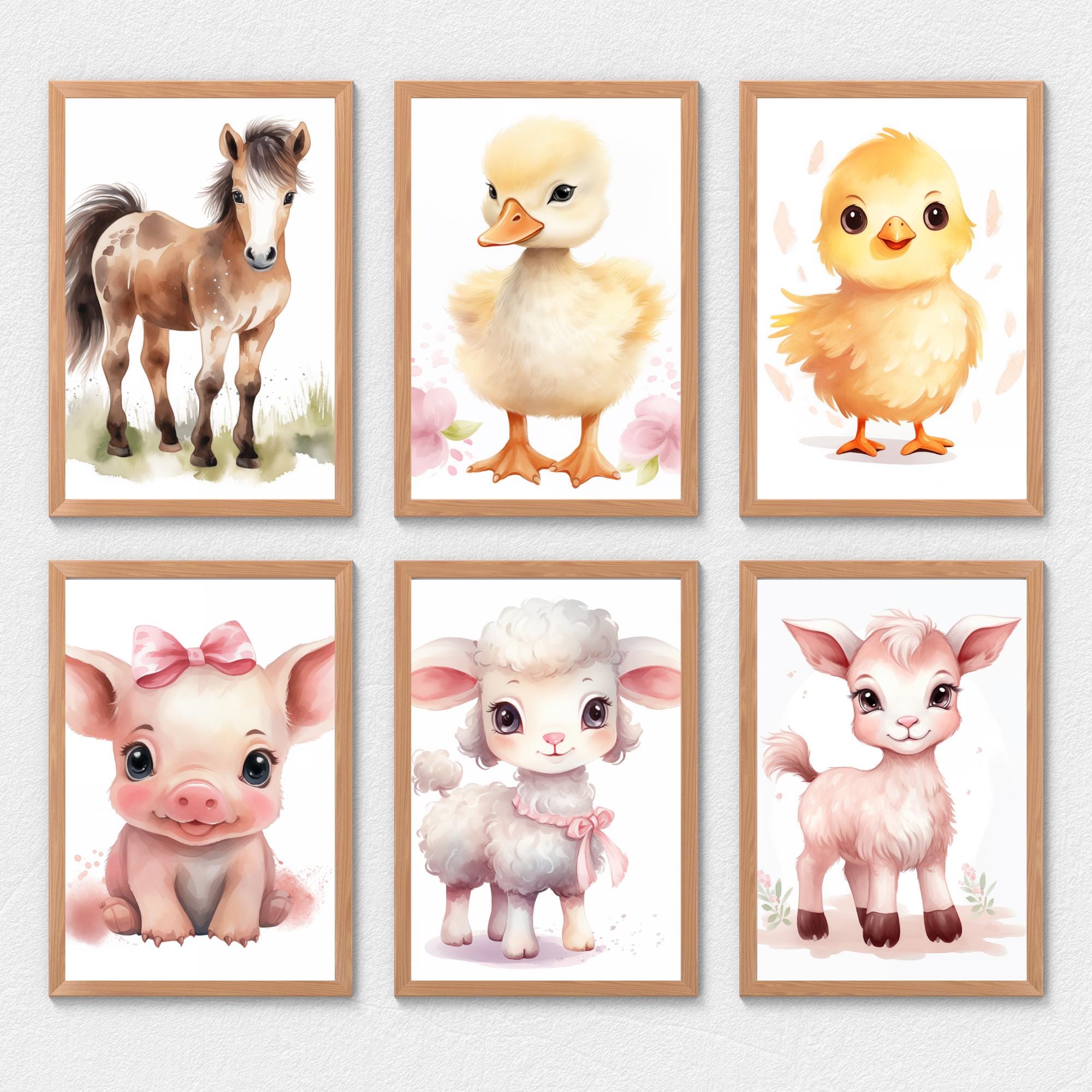 Baby Farm Animals Nursery Themed Bundle Decor Digital Printable Art ...