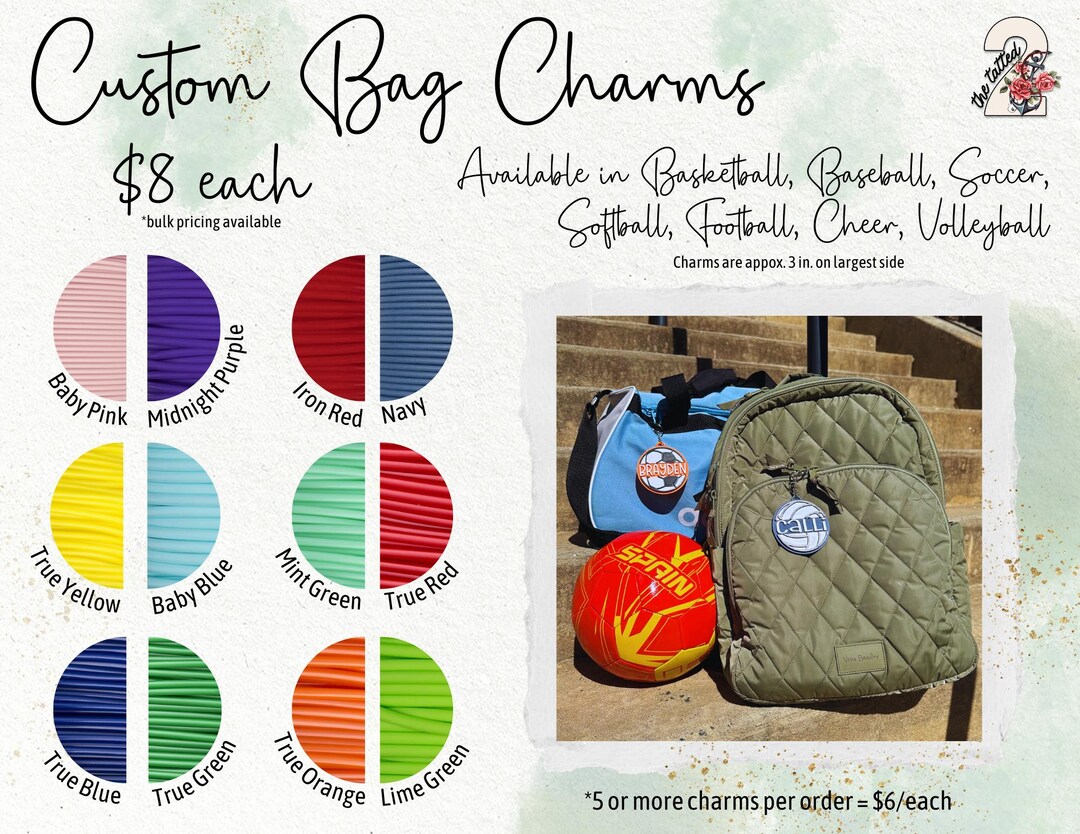 Custom Sport Bag Charms - Etsy