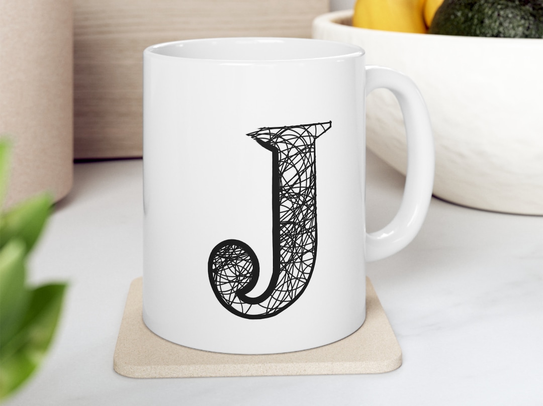 Letter Coffee Mug With Initials Tea Cup Letter Mug Alphabet - Etsy