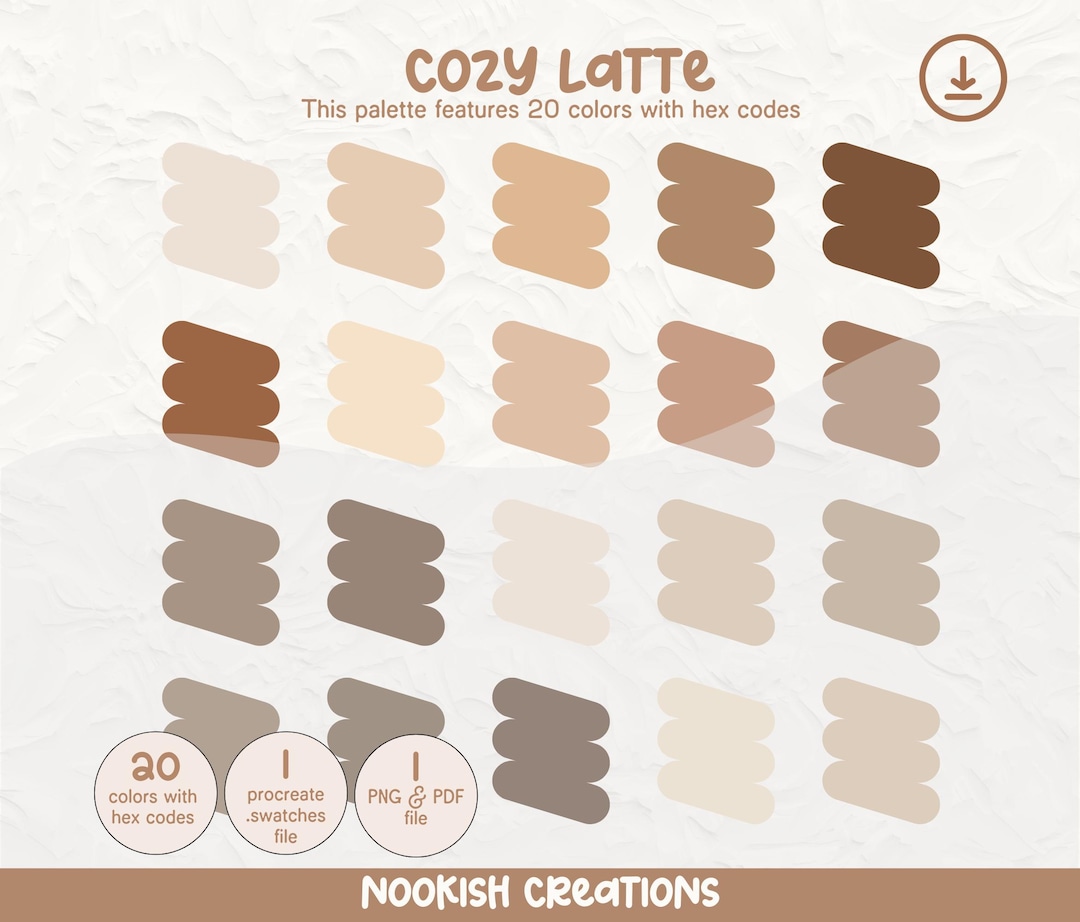 Cozy Latte Color Palette Procreate Color Palette Procreate Palette ...