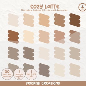 Cozy Latte Color Palette Procreate Color Palette Procreate Palette ...