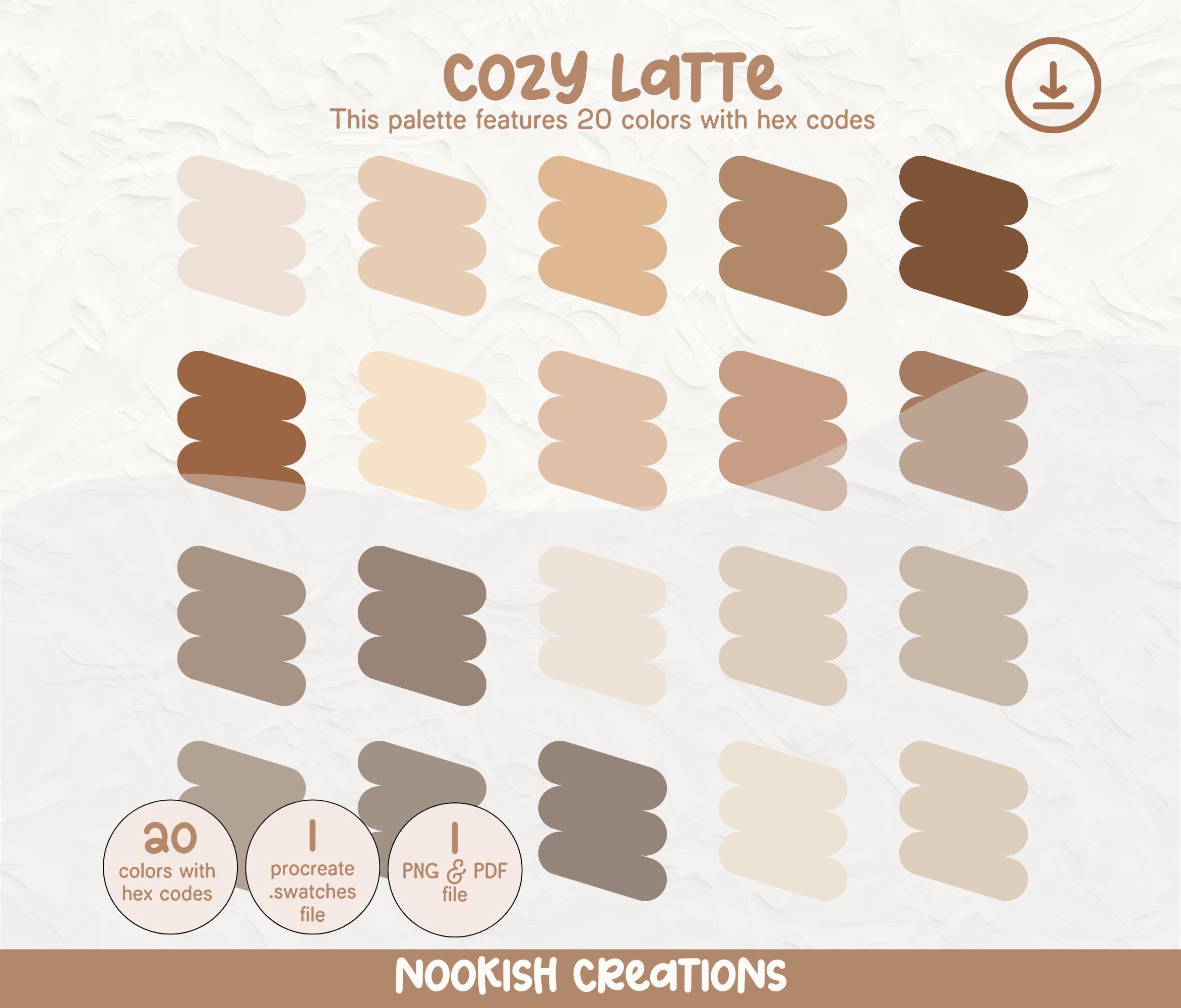 Cozy Latte Color Palette Procreate Color Palette Procreate Palette ...